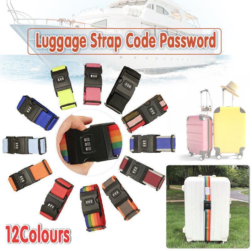 Luggage Strap Code Password Travel Suitcase Secure Lock Safe Nylon Pac ...